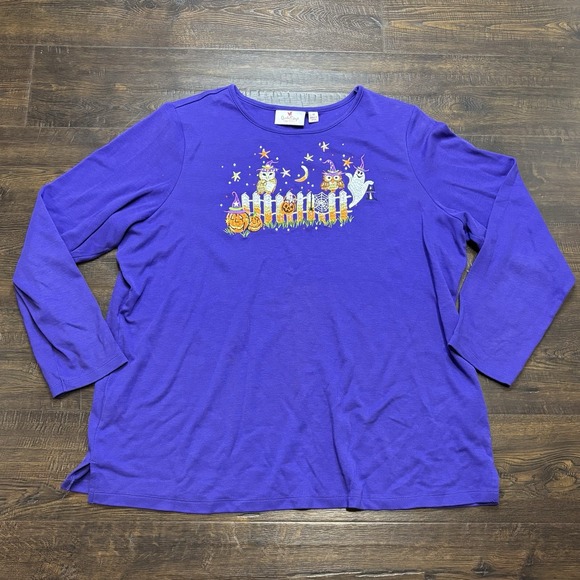 Quacker Factory | Tops | Quacker Factory Womens X Halloween Embroidery ...